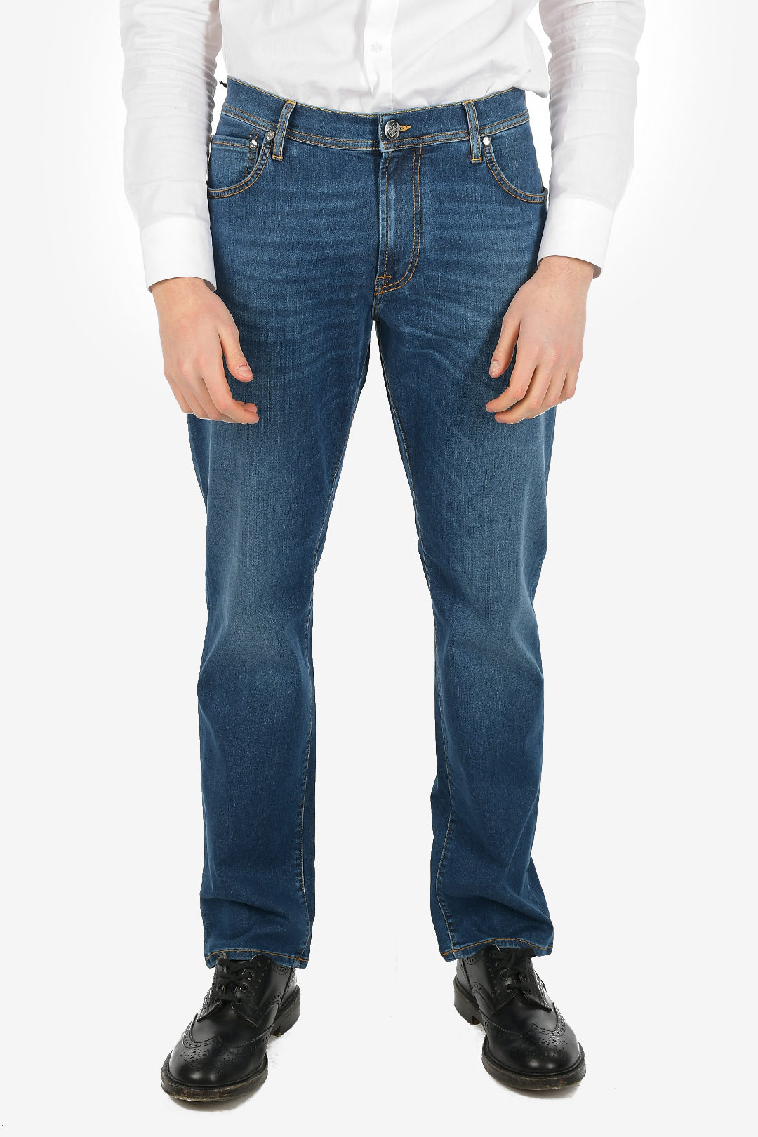 CORNELIANI Uomo Jeans Sz 34 ID Denim Blu Casual Stretch Pantaloni ...